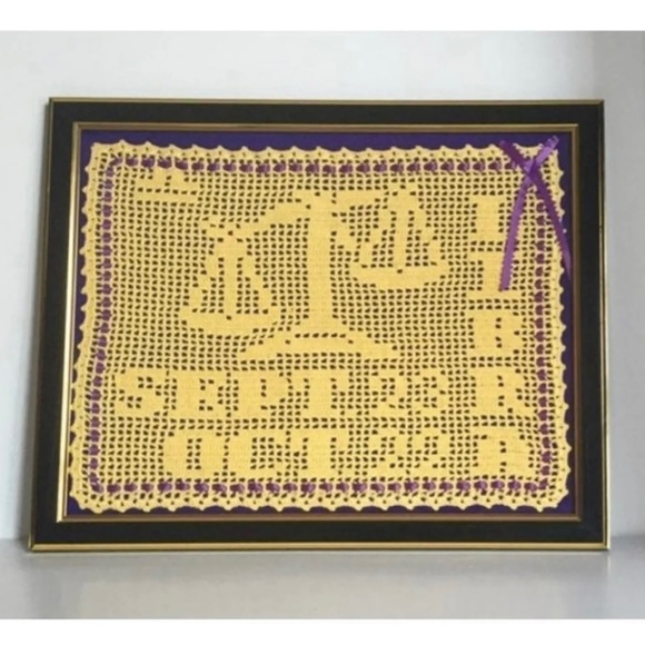 Hand Crafted | Art | Libra Zodiac Sign And Symbol Crochet Wall Decor ...